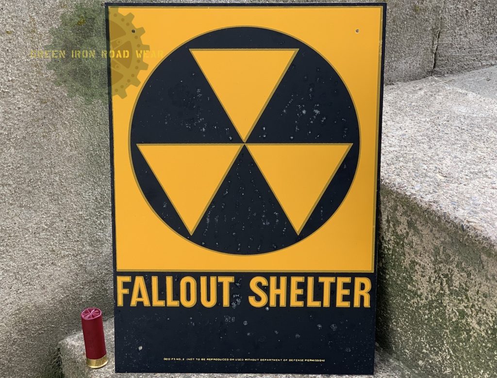 Fallout Shelter Reflective Sign, Cold War 1960’s Vintage | Green Iron ...