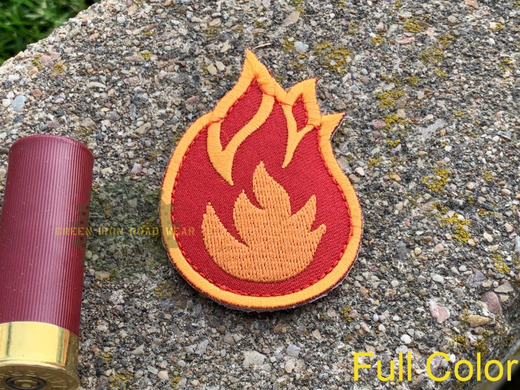 Fireball Embroidered Patch | Green Iron Road Wear