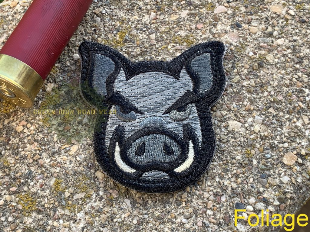 Pig Boar Warthog Head Embroidered Patch | Green Iron Road Wear