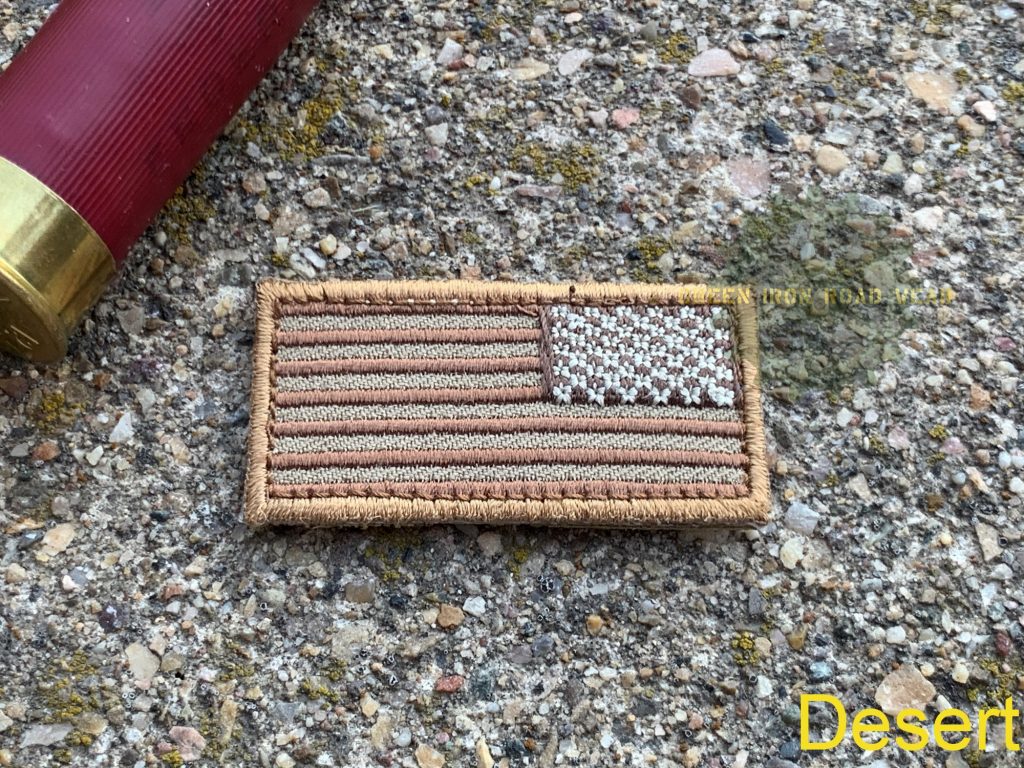 US Flag Patch Mini Reverse Embroidered Patch | Green Iron Road Wear