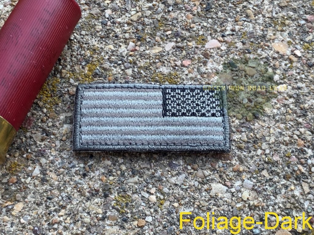 US Flag Patch Mini Reverse Embroidered Patch | Green Iron Road Wear