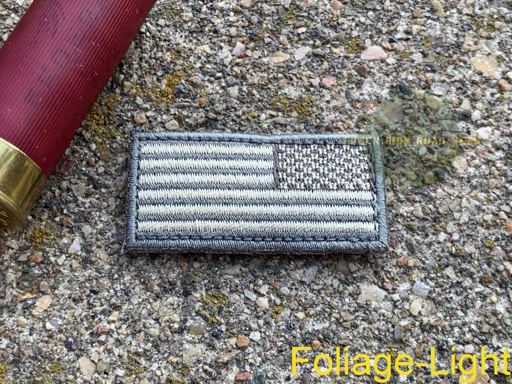 US Flag Patch Mini Reverse Embroidered Patch | Green Iron Road Wear
