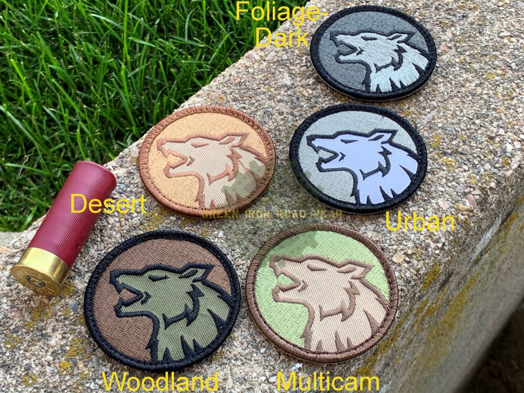 Wolf Head Embroidered Patch | Green Iron Road Wear