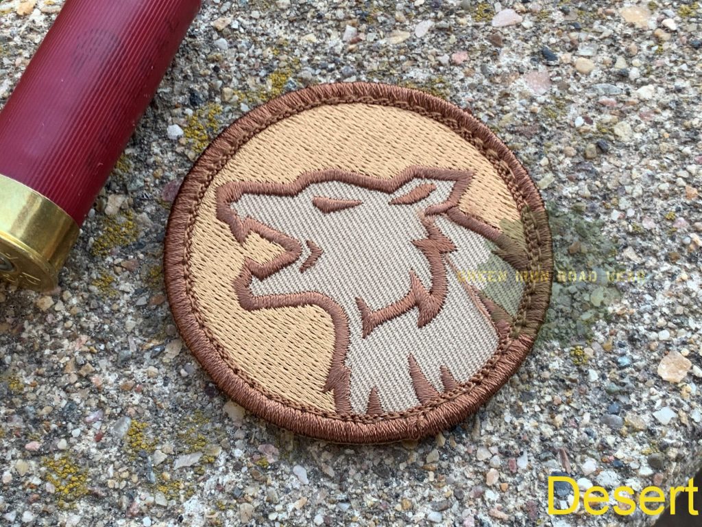 Wolf Head Embroidered Patch | Green Iron Road Wear
