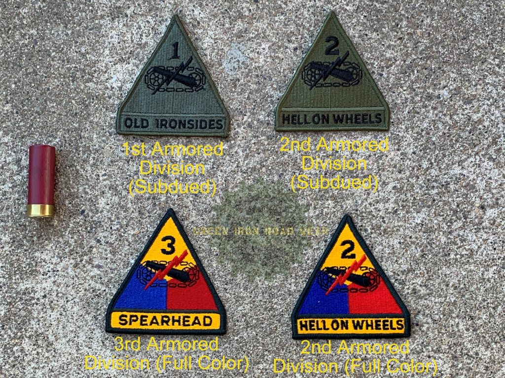 U.S. Army Armored Division Embroidered Patches | Green Iron Road Wear