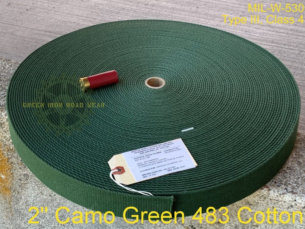 2″ Camo Green 483 Heavy Cotton Webbing, MIL-W-530, Type 3 Class 4, Per ...