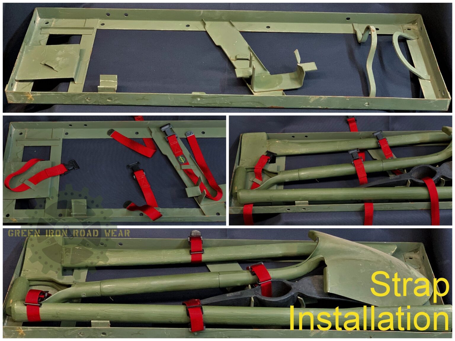 Military Pioneer Tool Rack Straps | Green Iron Road Wear