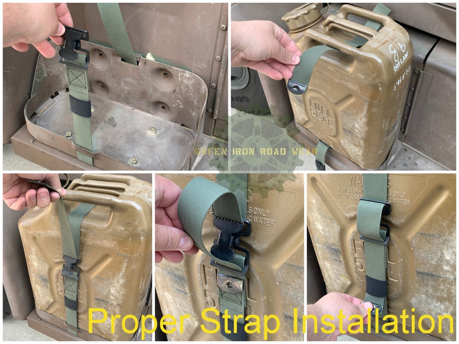 Military Jerry Can Mount Straps | Green Iron Road Wear